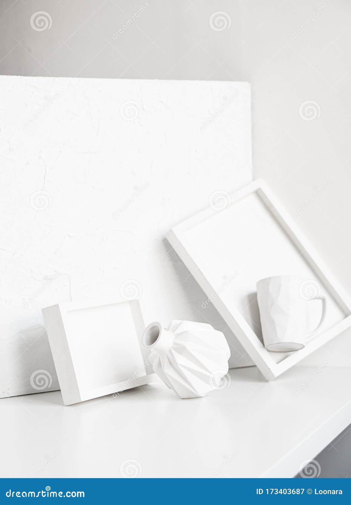 Abstract Collection of Different White Objects, Modern Minimal Decor ...