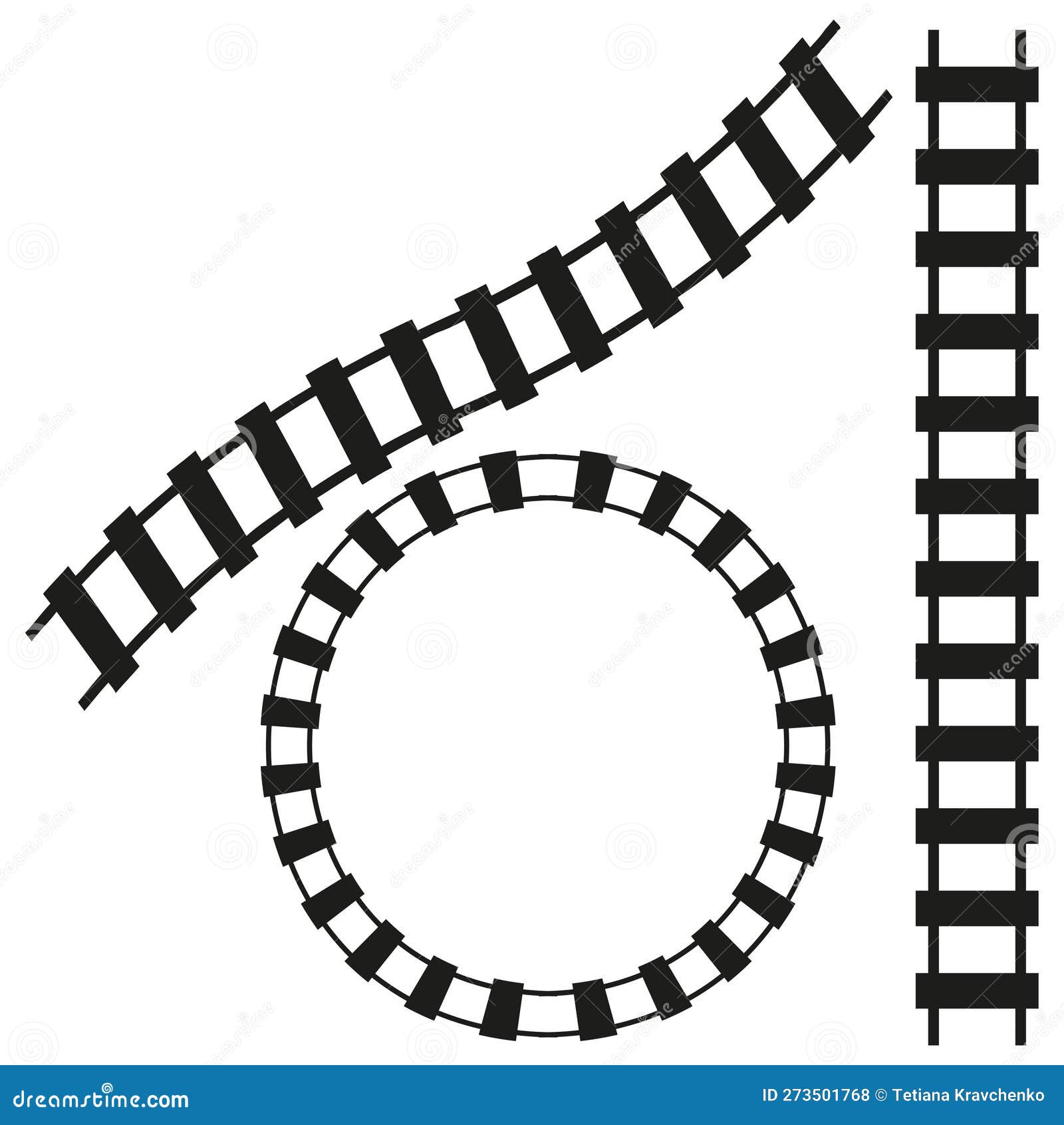 Abstract Collection with Railway Elements. Travel Background. Vector ...
