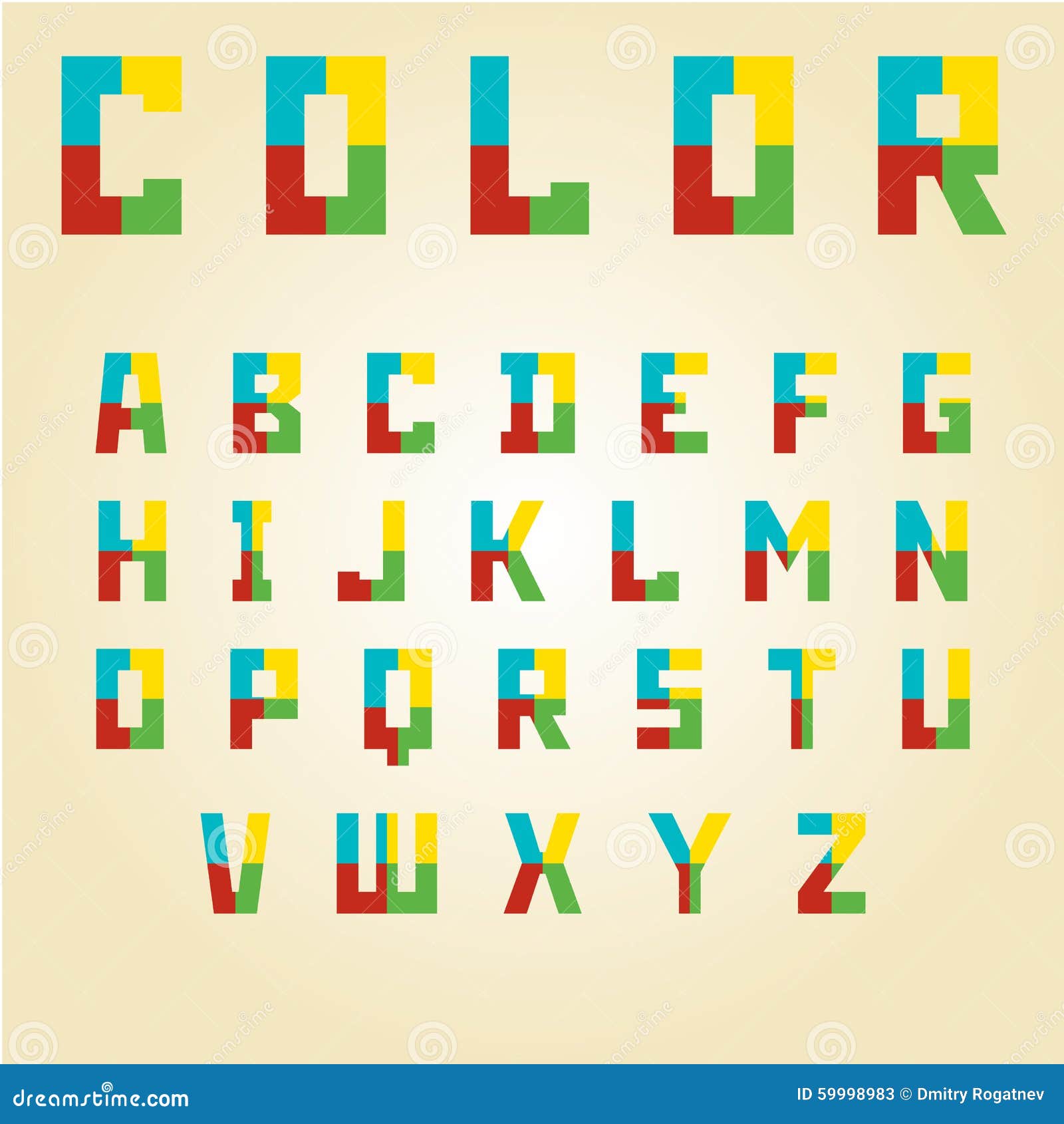 Abstract color alphabet stock vector. Illustration of geometry - 59998983
