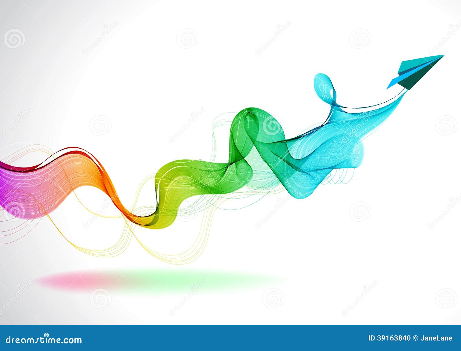 Abstract Color Background with Paper Air Plane Stock Vector ...