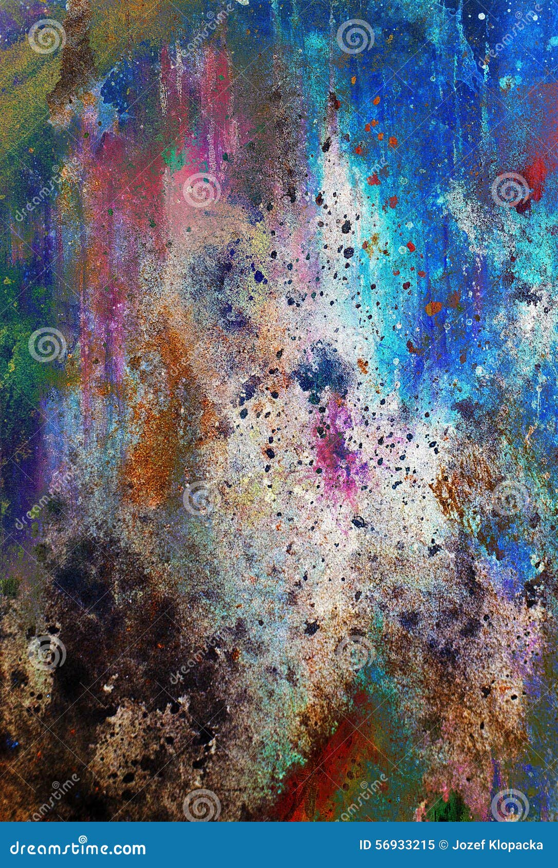 Abstract Color Backgrounds, Painting Collage with Spots, Rust Structure ...