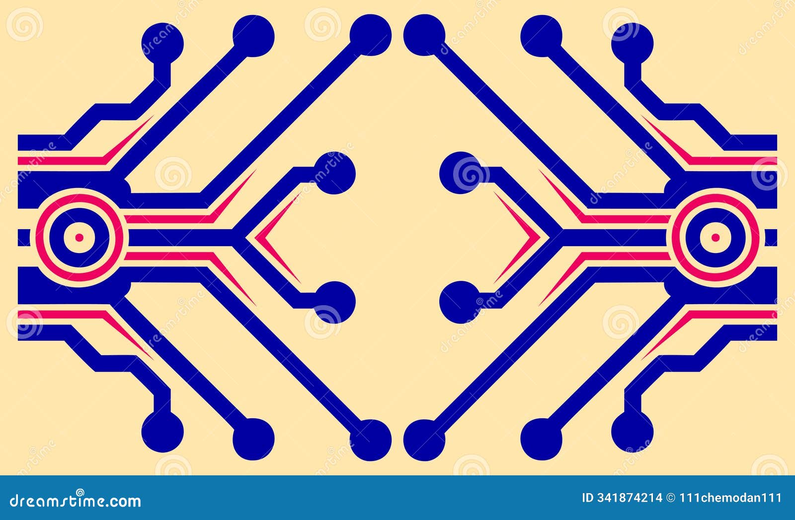 Abstract Color Banner with Part of Electrical Circuit Stock ...