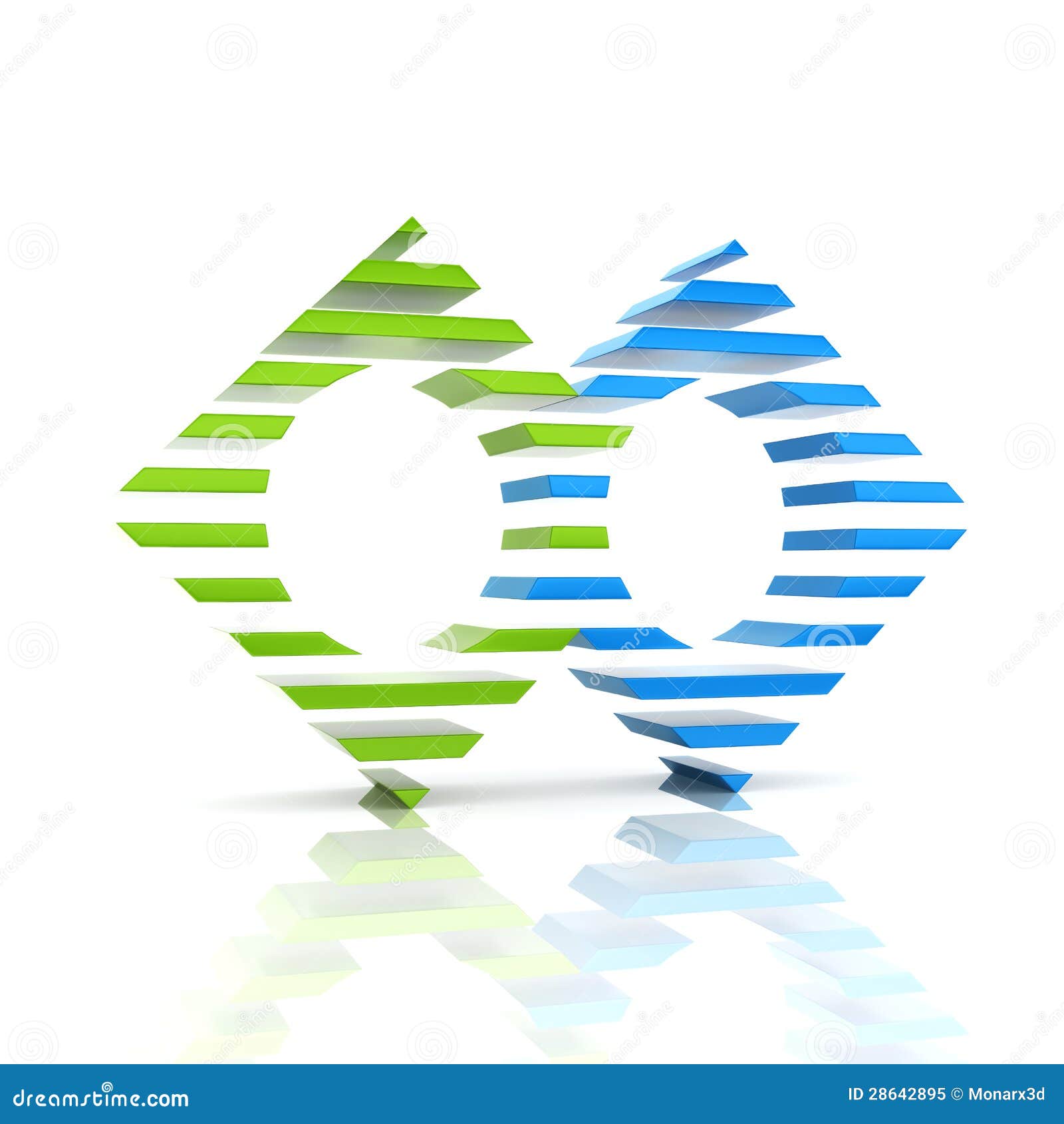 Abstract Color Business Symbol with 2 Elements Stock Illustration ...