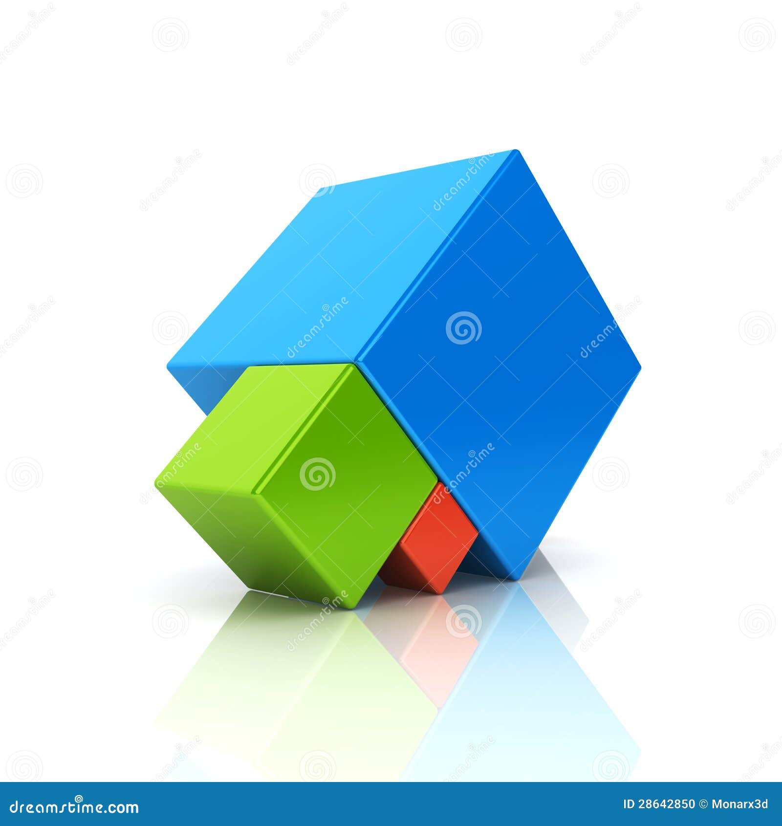 Abstract Color Business Symbol with 3 Cubes Stock Illustration ...