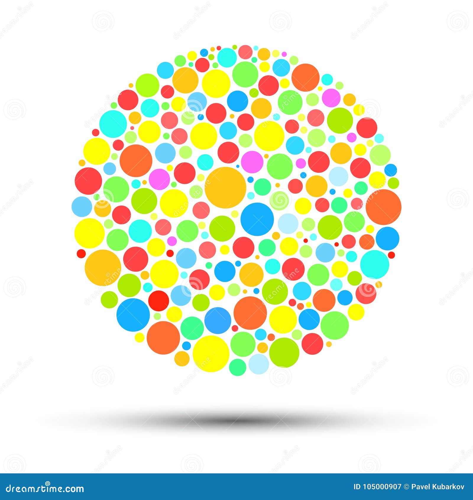 Abstract Color Circle with Colored Circles on White Background Stock ...