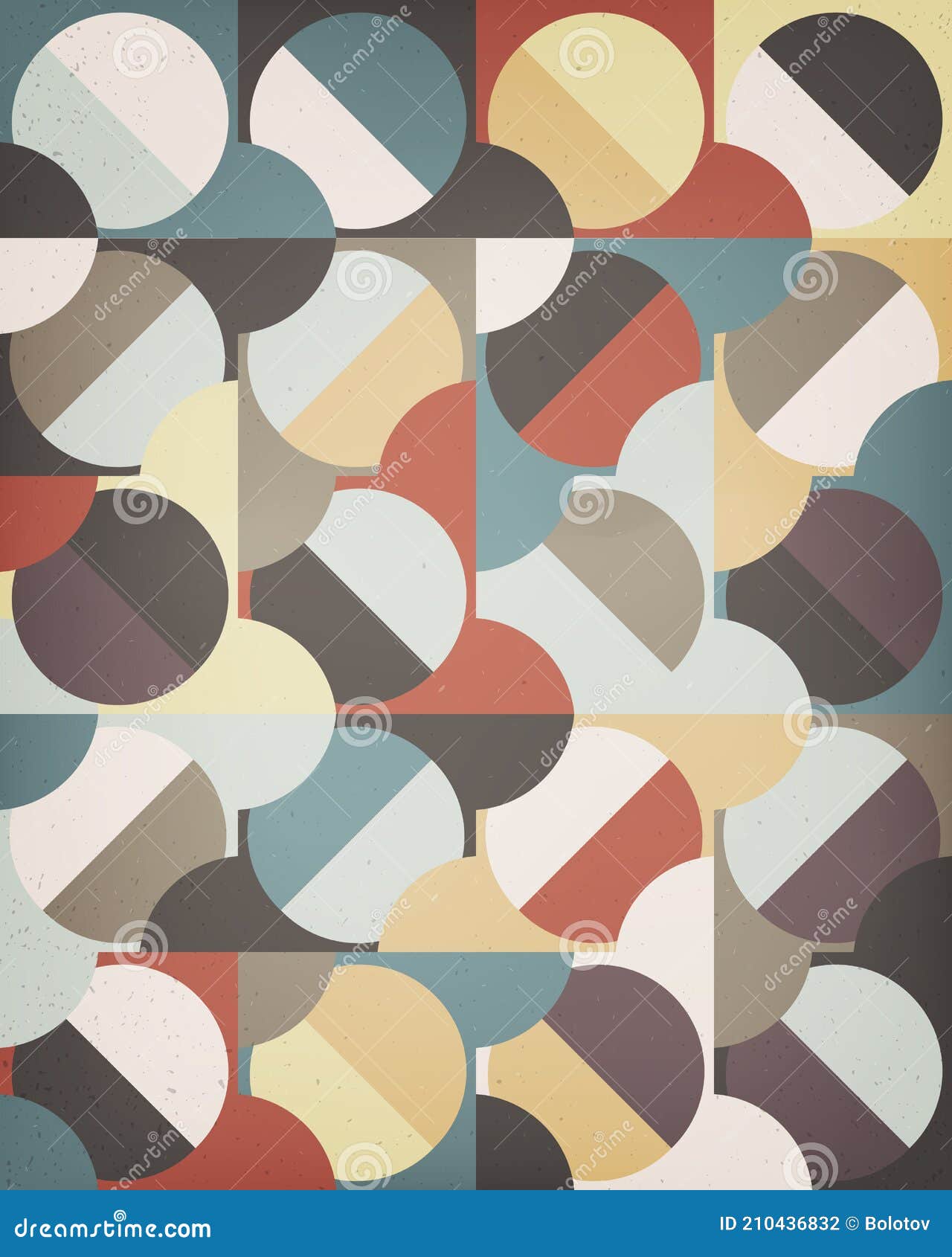 Abstract Color Circle Shapes Vector Background. Retro Texture Stock ...