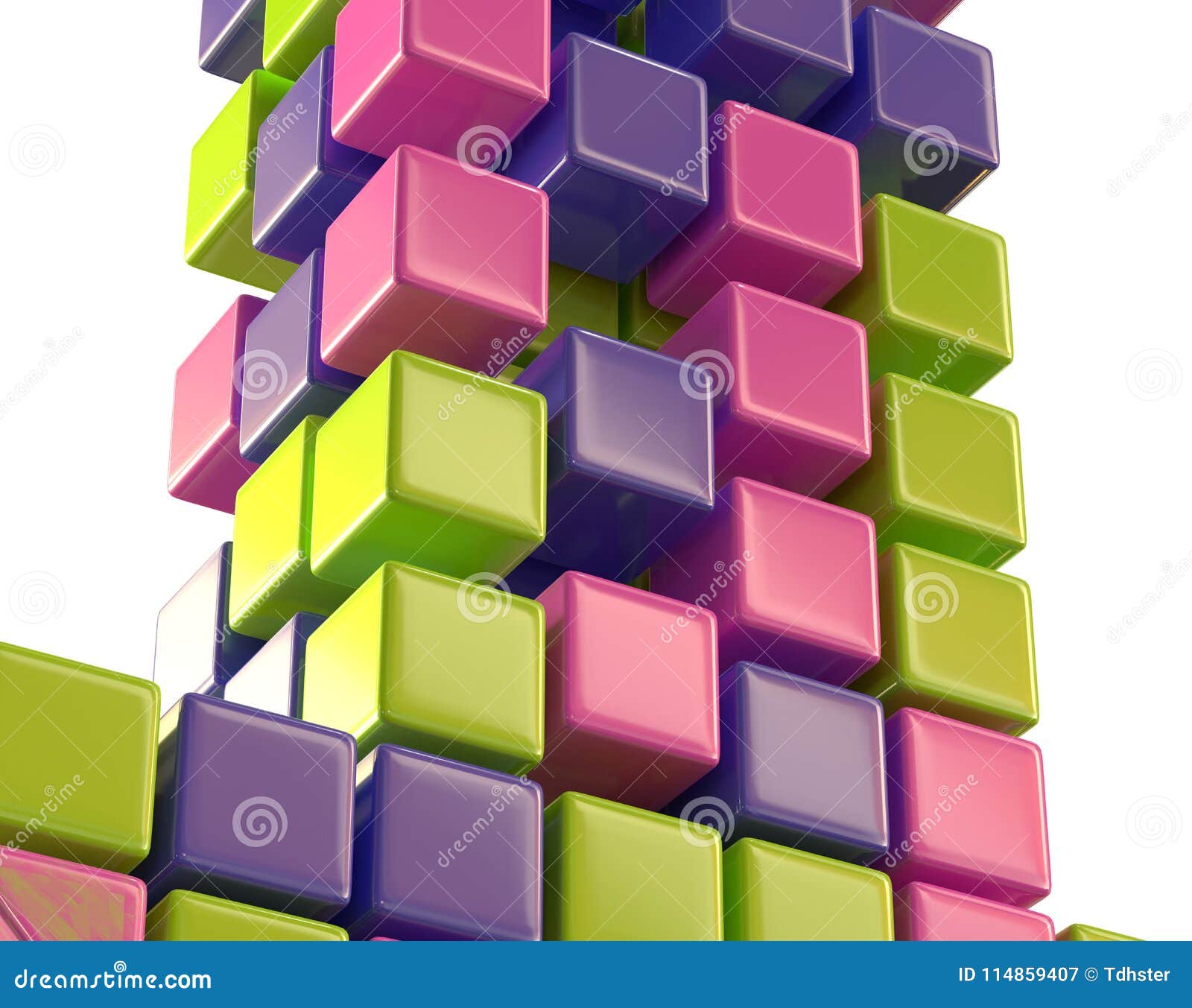 Abstract Color Cubes Block Array 3d Illustration Stock Illustration