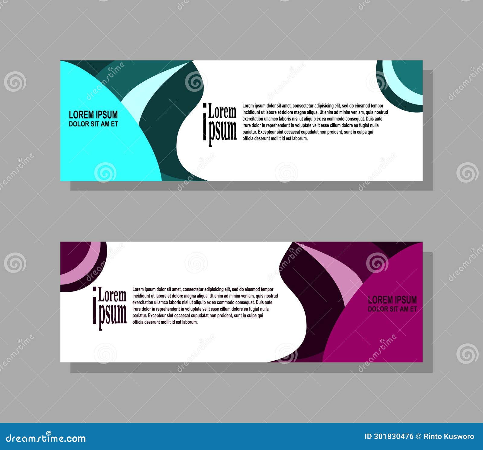 Abstract Color Design Banner Web Set. Stylish Background Stock Vector ...