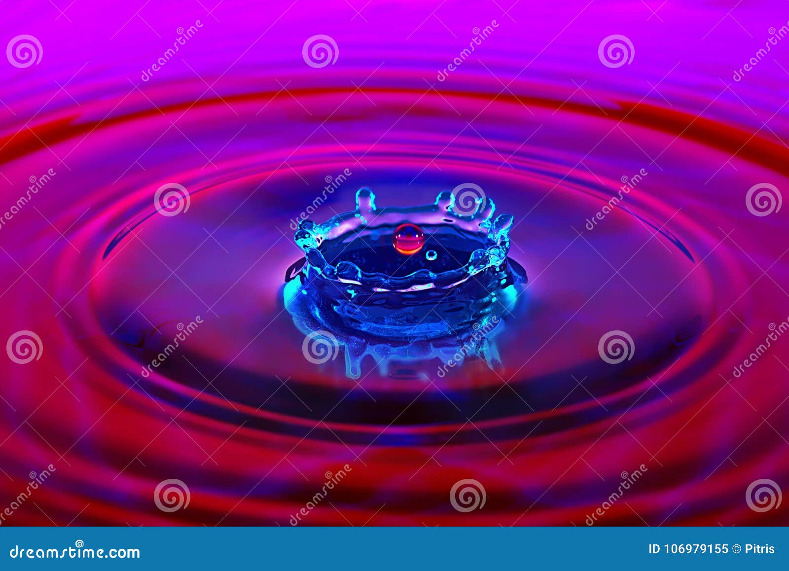 Abstract Color Drop with Splashes Stock Image - Image of macro, calm ...