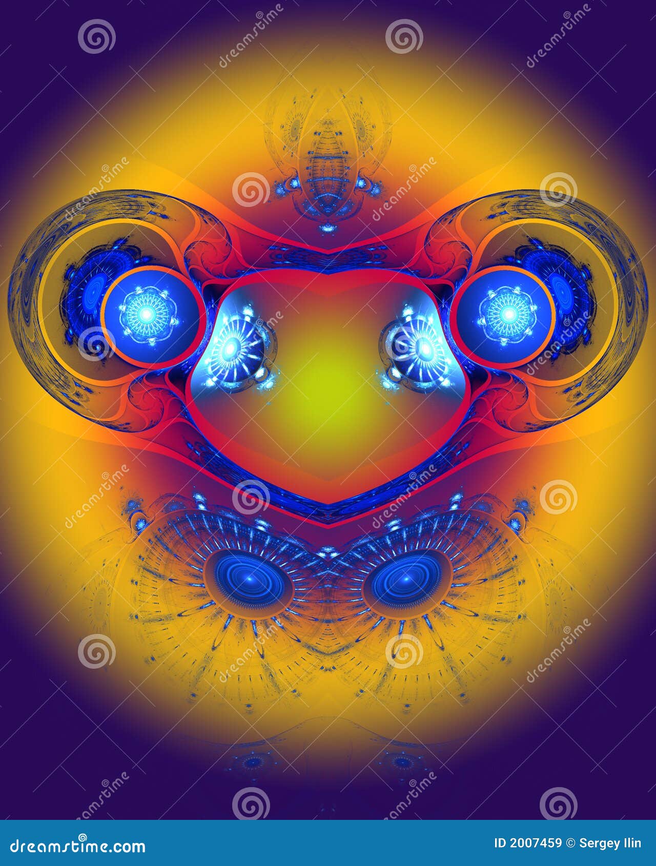 The Abstract Color Fractal Image. Stock Illustration - Illustration of ...