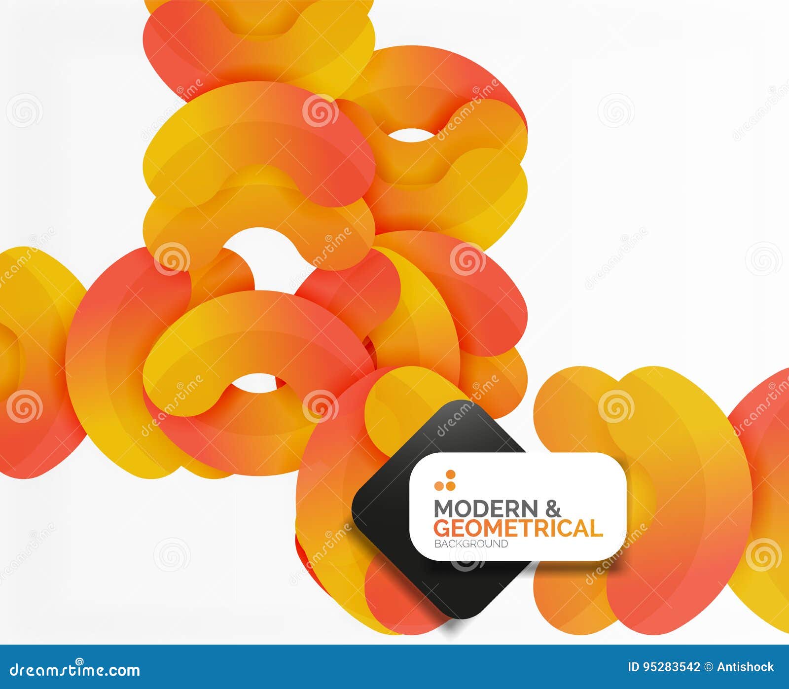 Abstract Color Geometric Round Shapes on White Stock Vector ...