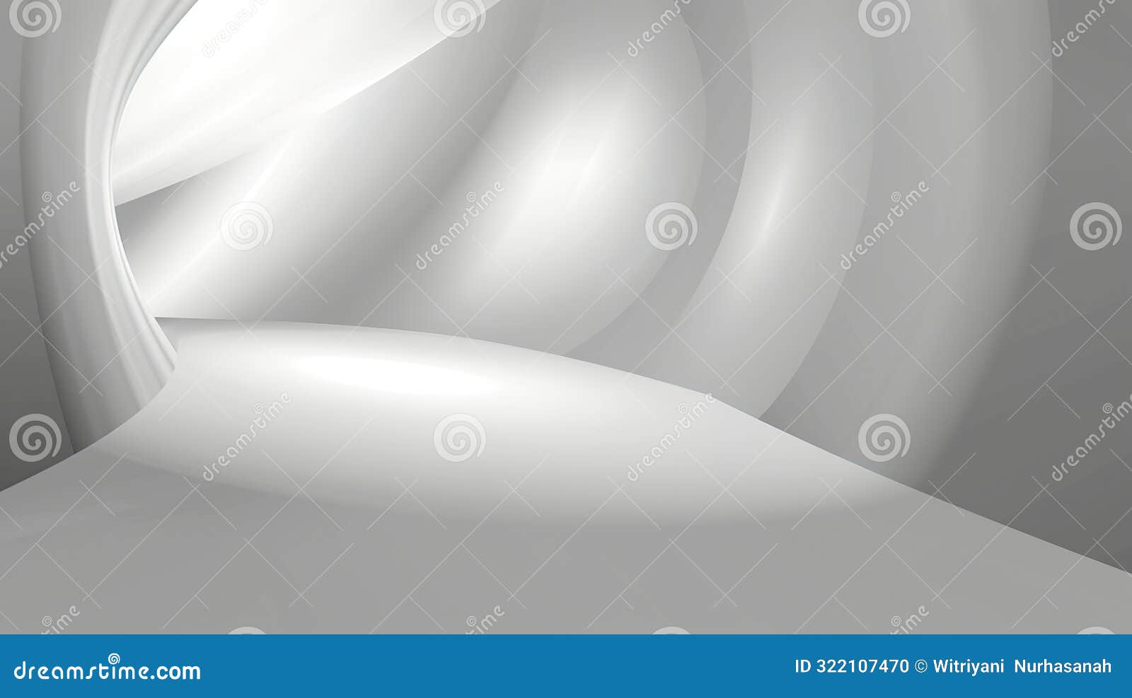Abstract 3D White Design - Curved and Flowing Stock Illustration ...