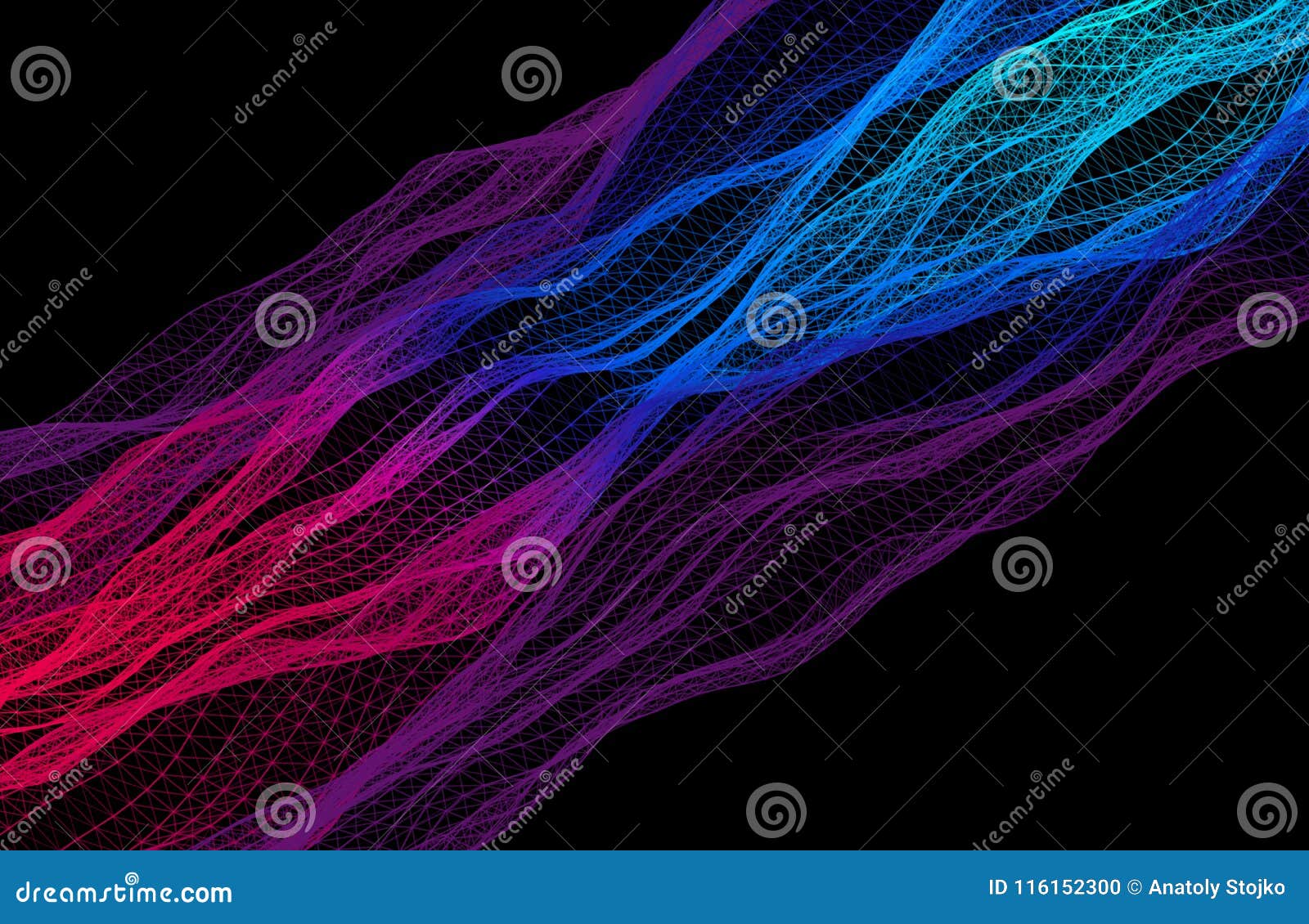 Abstract Color Grid Background. Wavy Structure with Lines. Vector ...