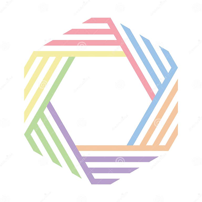 Abstract hexagon overlap stock vector. Illustration of simplicity ...