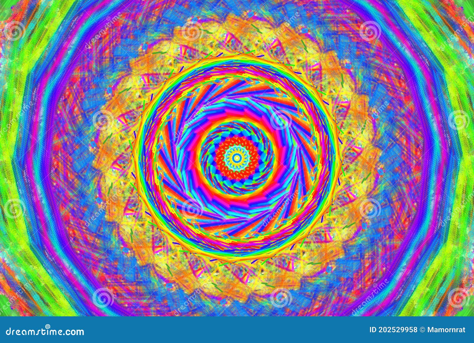 Abstract Color Layers Overlapping in Twisted Circle Stock Illustration ...