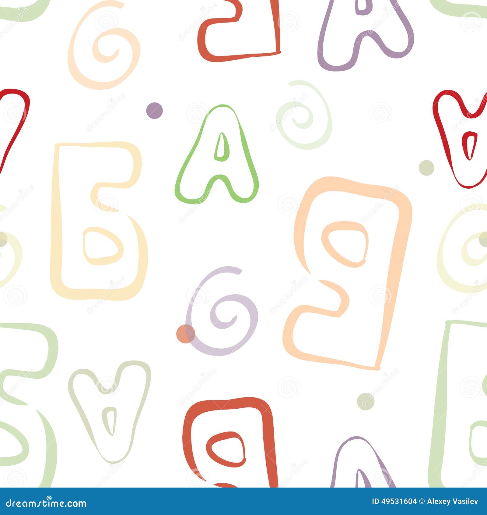 Abstract Color Letters Seamless Pattern. Stock Illustration ...