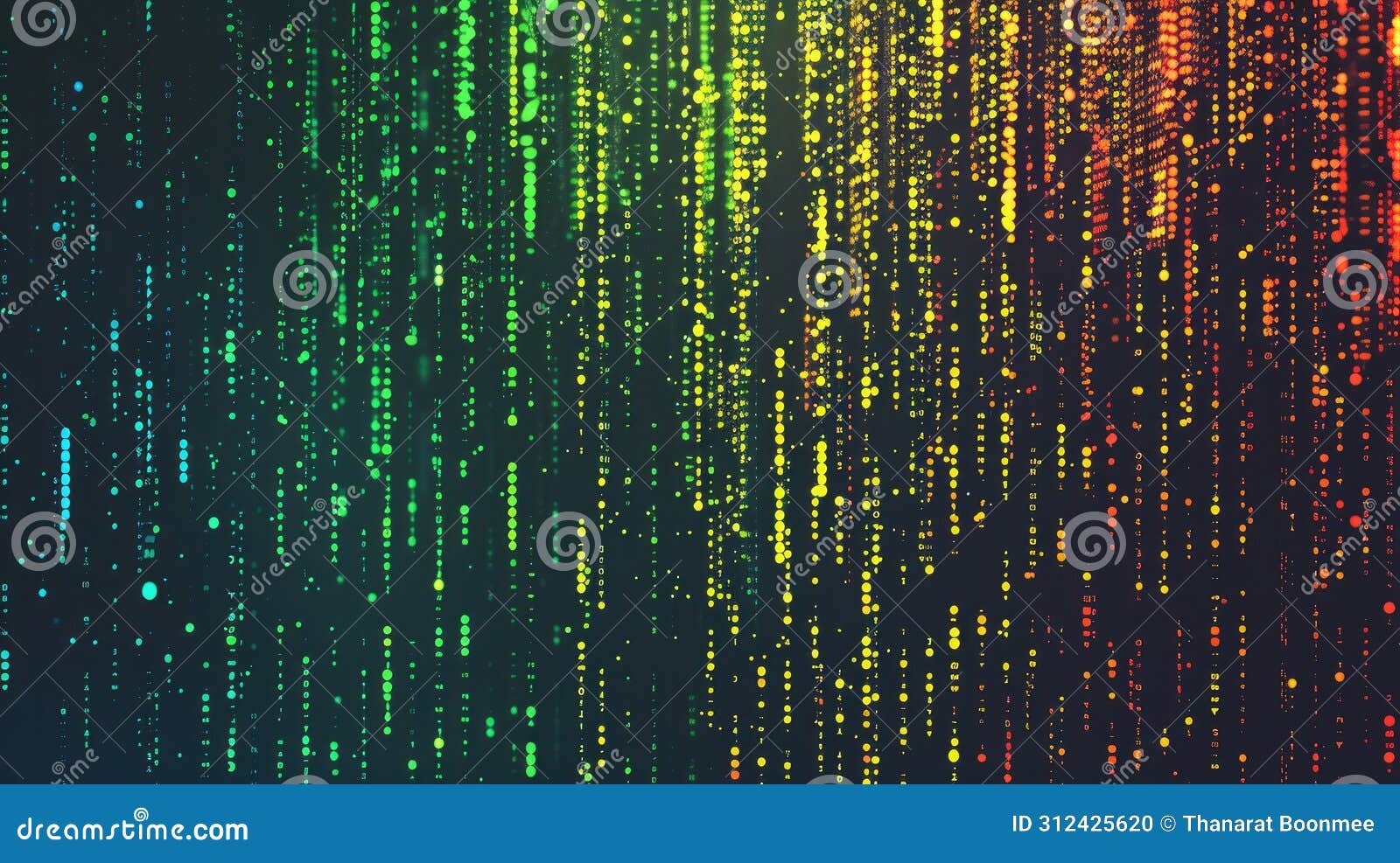 Abstract Color Matrix Background with Coded, Alien Ambiance, Ai ...