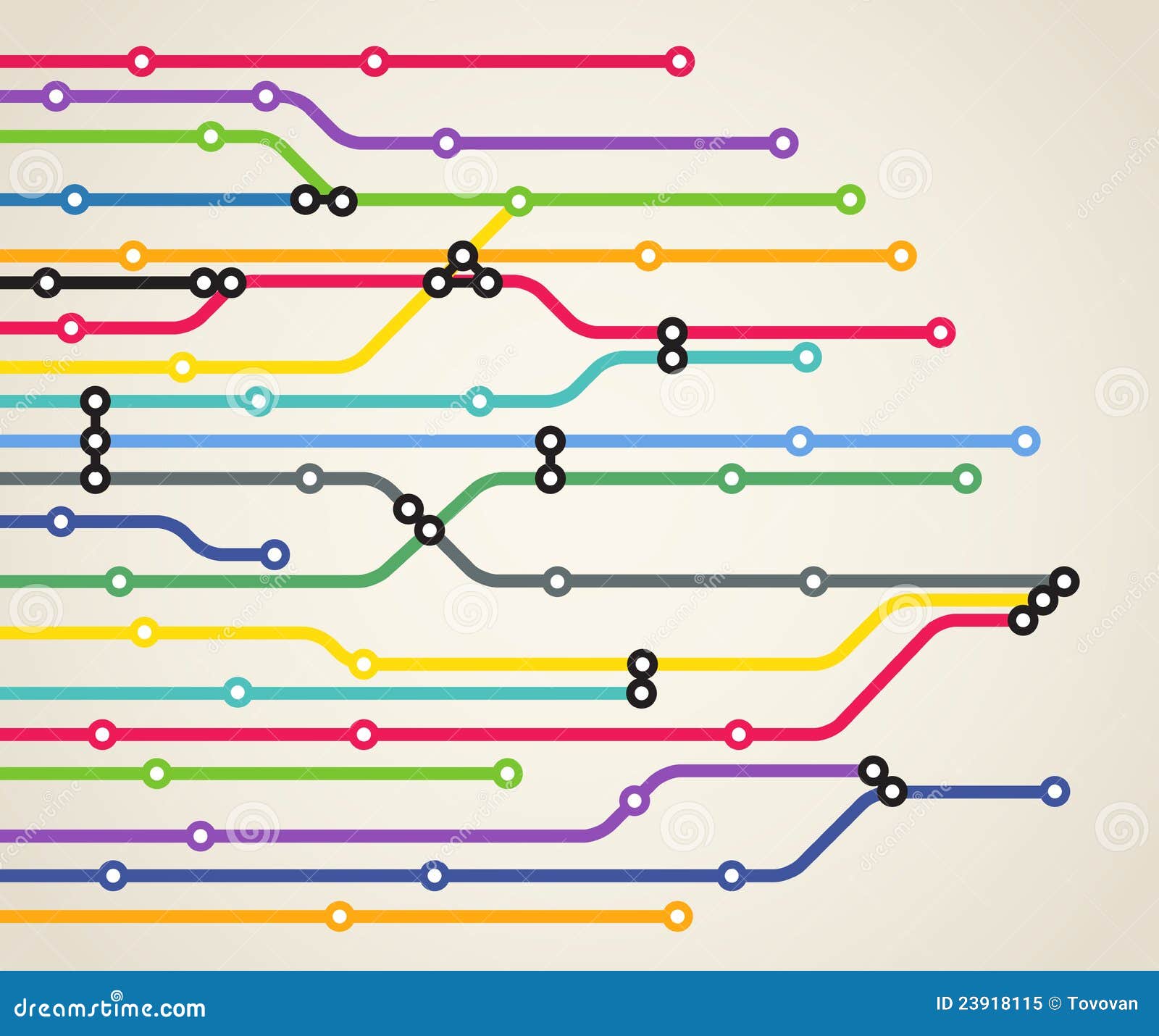Abstract Color Metro Scheme Stock Vector - Illustration of connections ...