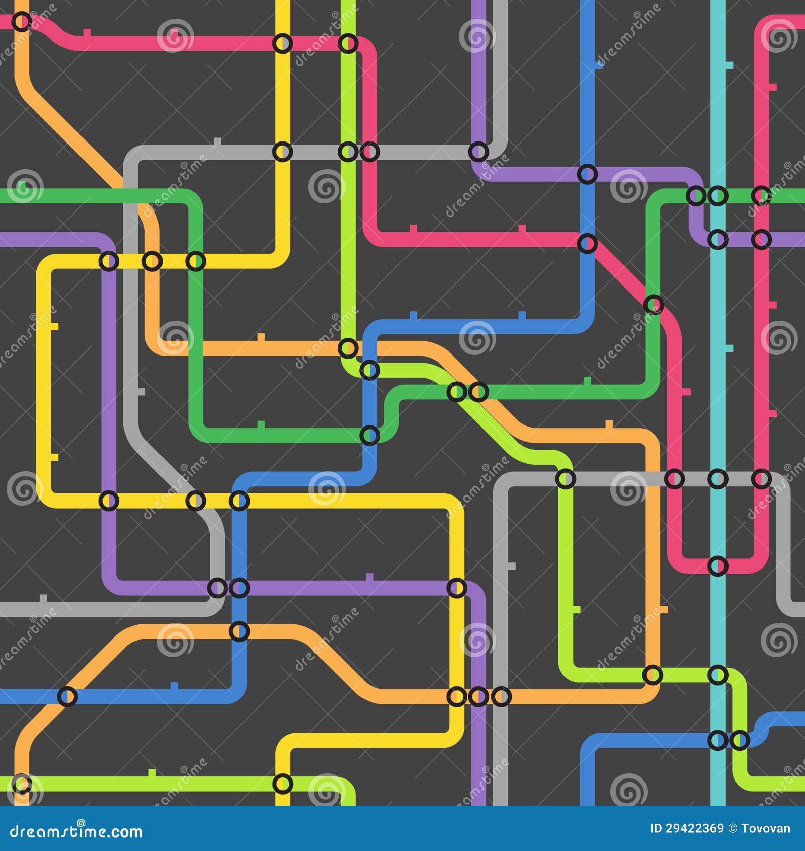 Abstract Color Metro Scheme Stock Vector - Illustration of ornament ...