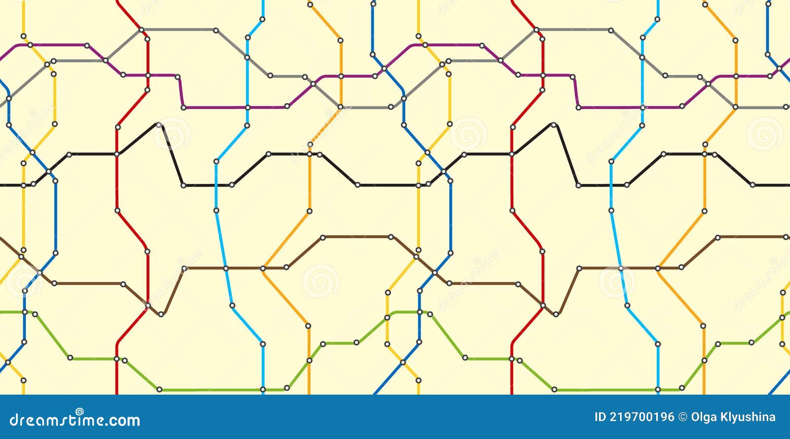 Abstract Color Metro Scheme Seamless Background. Vector Illustration ...