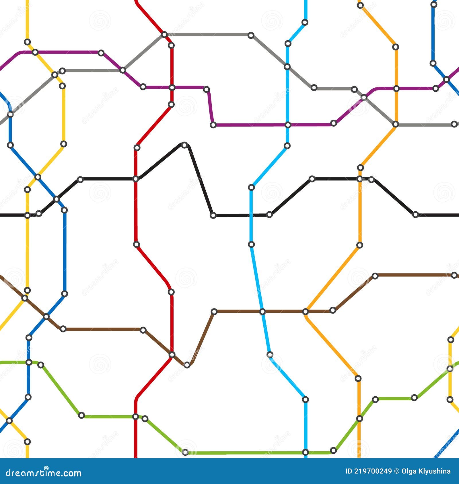 Abstract Color Metro Scheme Seamless Background. Vector Illustration ...