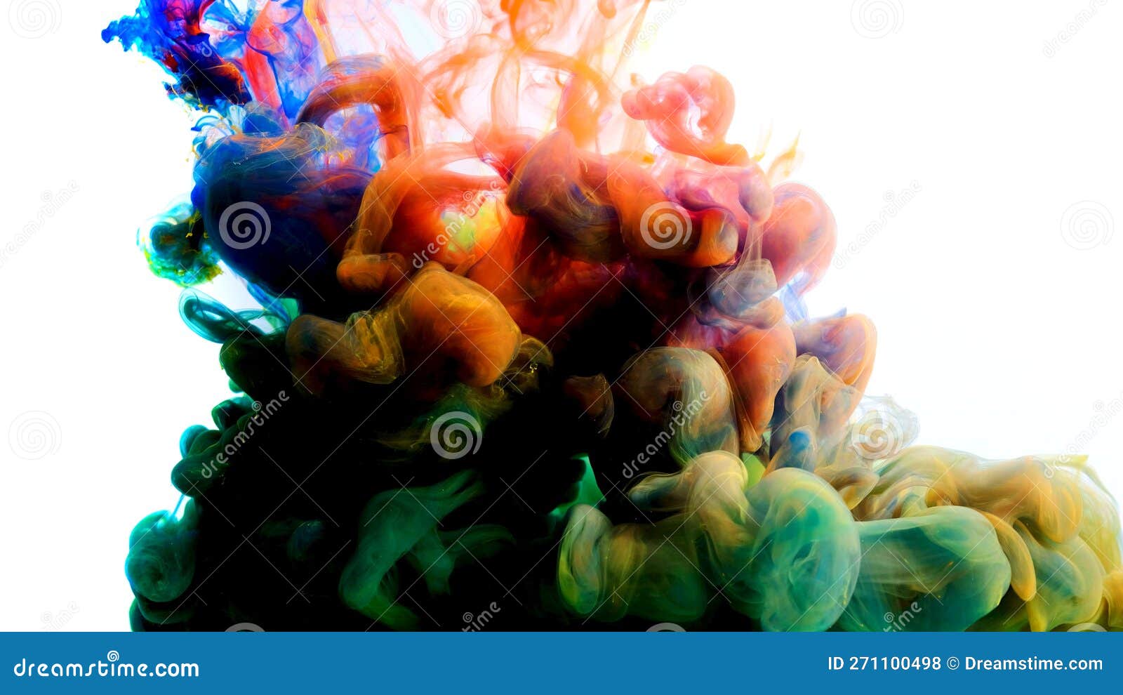 Abstract Color Mix, Drop of Ink Color Mix Paint Falling on Water ...