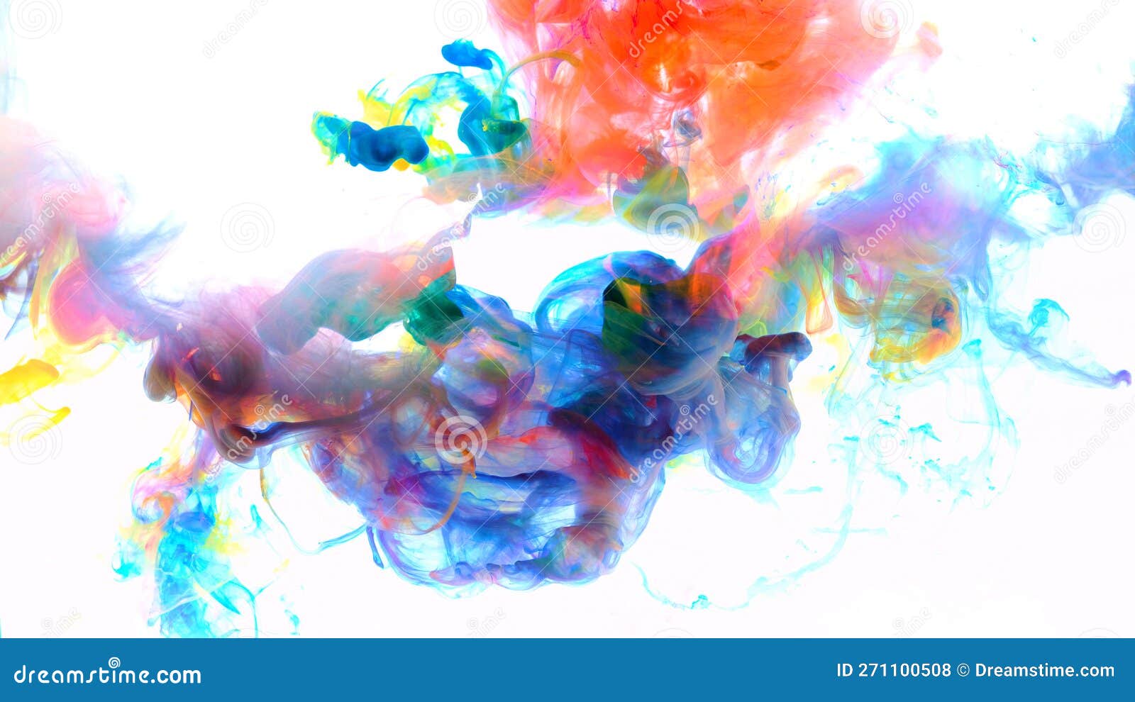 Abstract Color Mix, Drop of Ink Color Mix Paint Falling on Water ...