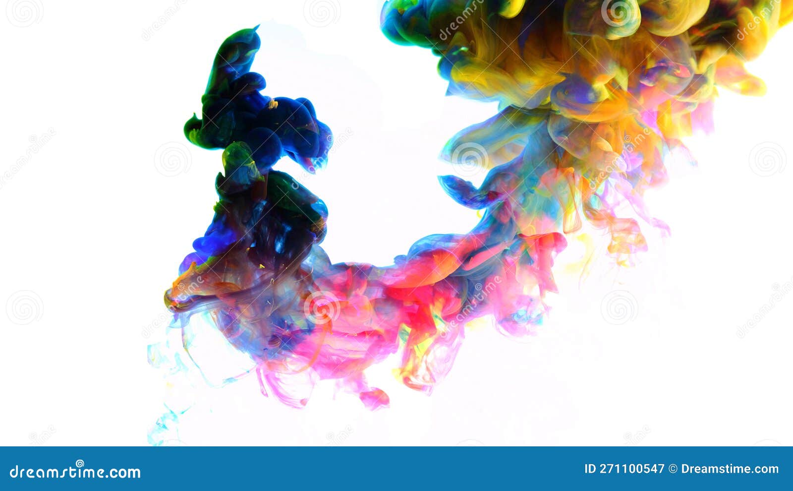 Abstract Color Mix, Drop of Ink Color Mix Paint Falling on Water ...