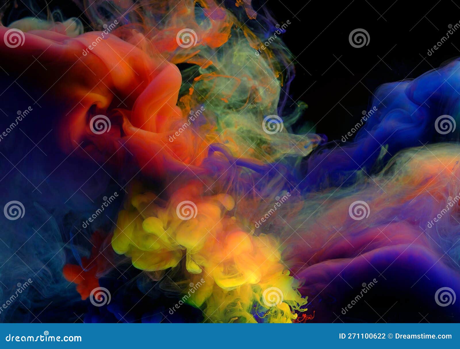 Abstract Color Mix, Drop of Ink Color Mix Paint Falling on Water ...