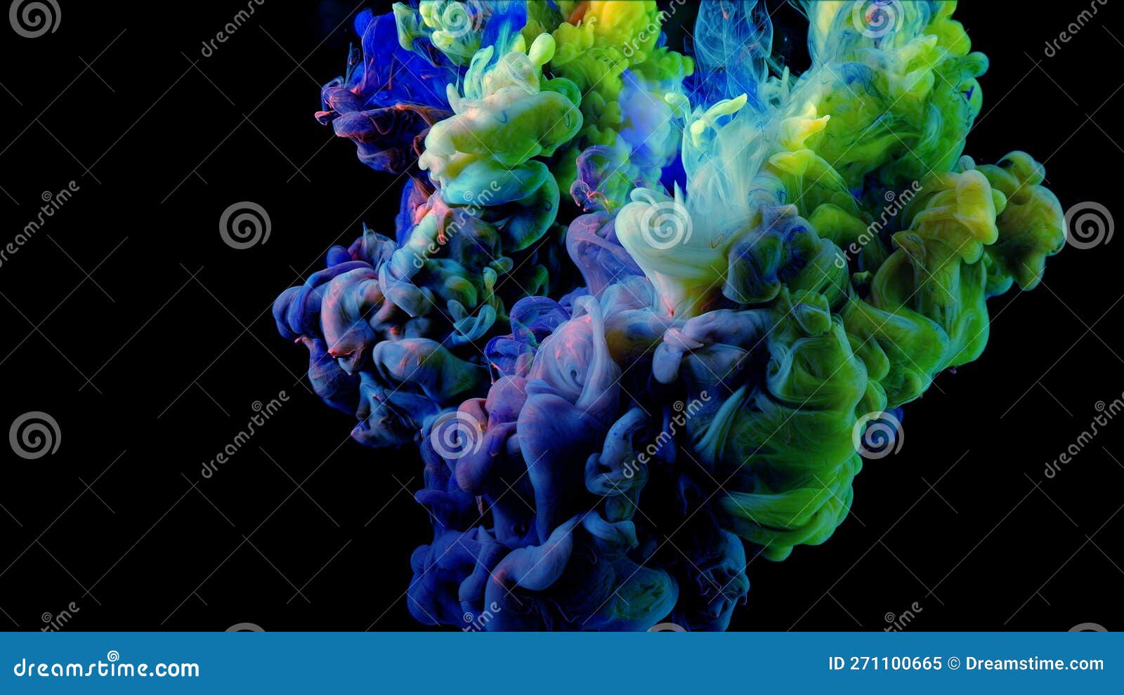 Abstract Color Mix, Drop of Ink Color Mix Paint Falling on Water ...