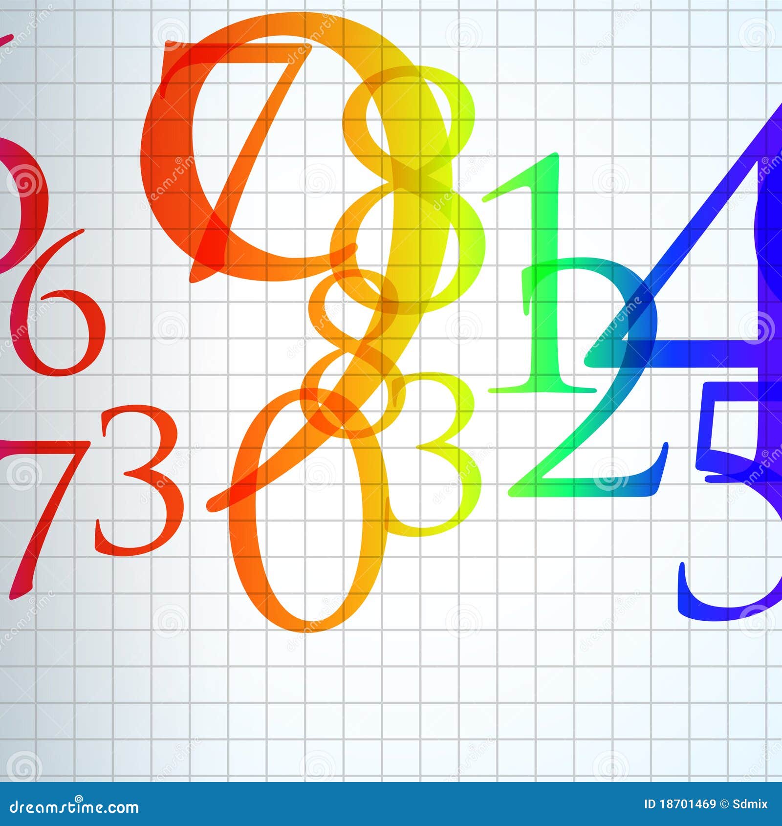 The Abstract Color Number Background Stock Vector - Illustration of ...