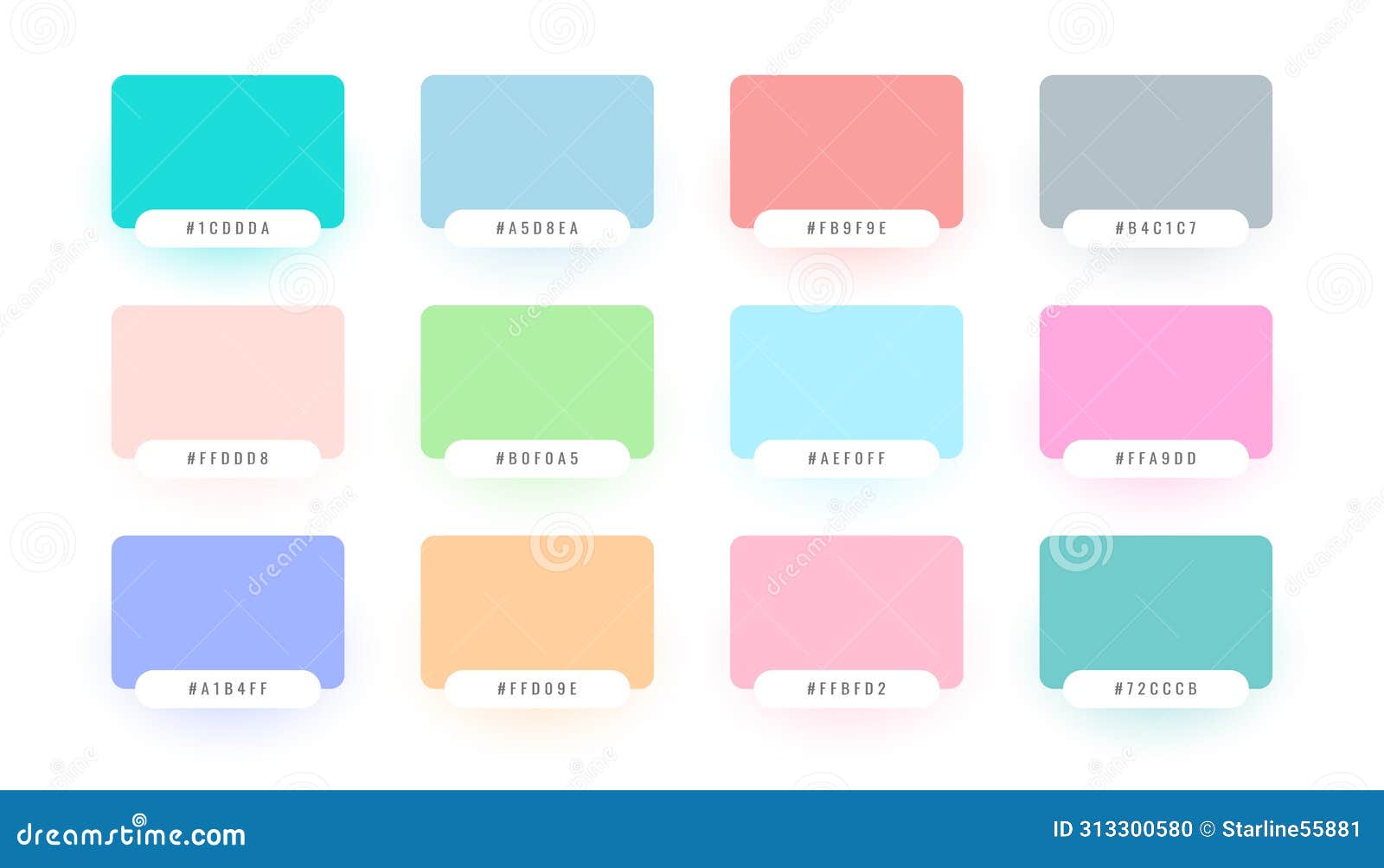 Abstract Color Palette Banner Versatile Collection of Shade and Swatch ...