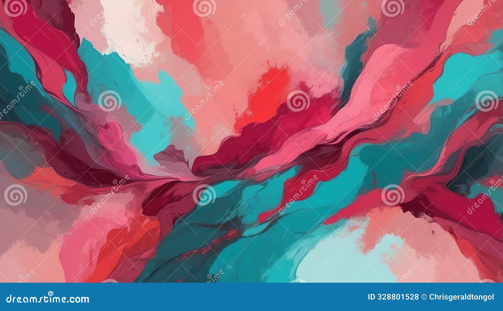Abstract Color Palette Wallpaper with Ruby Red Coral P Ai Generated ...
