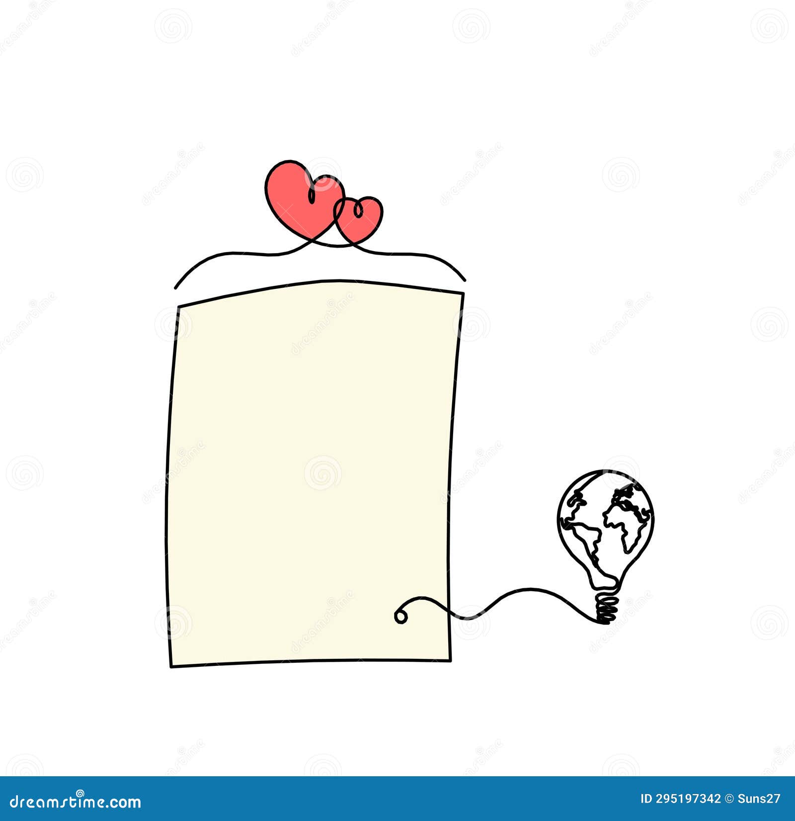 Abstract Color Paper with Paper Clip and Light Bulb As Line Drawing on ...