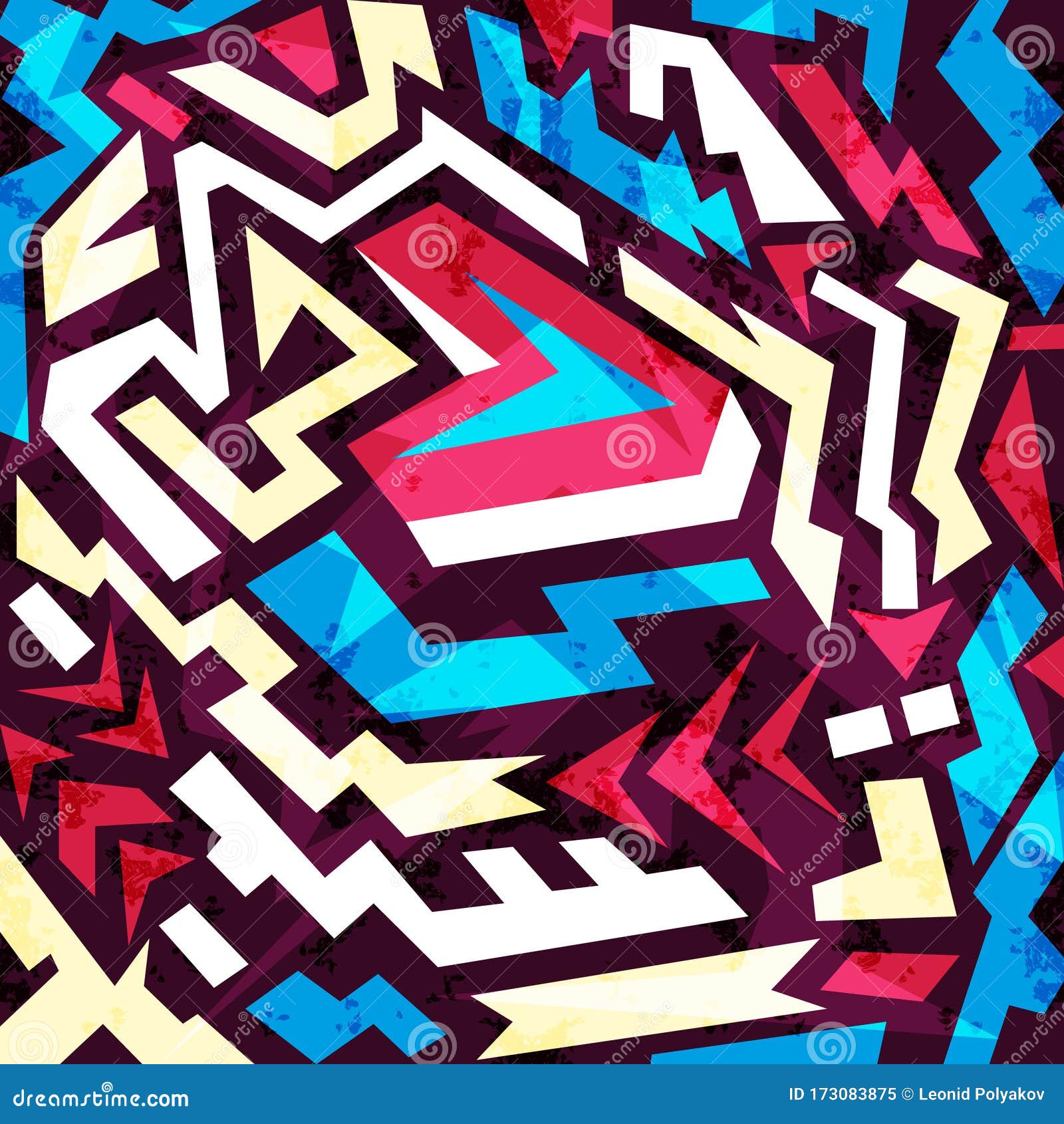 Abstract Color Pattern in Graffiti Style. Quality Illustration for Your ...
