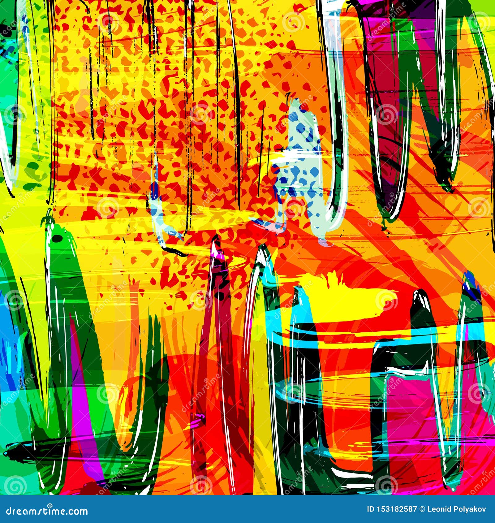 Abstract Color Pattern in Graffiti Style Quality Vector Illustration ...