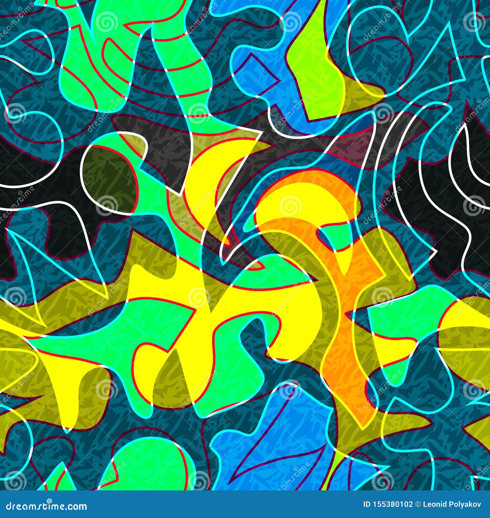 Abstract Color Pattern in Graffiti Style. Quality Vector Illustration ...