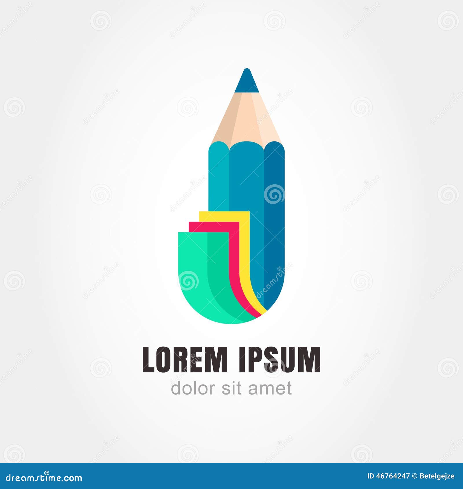 Abstract Color Pencil and Sheets Vector Logo Design Template. Cr Stock ...