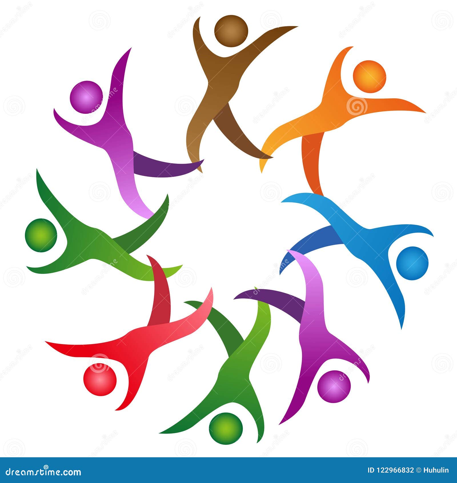 Abstract Color People Around Stock Vector - Illustration of figure ...