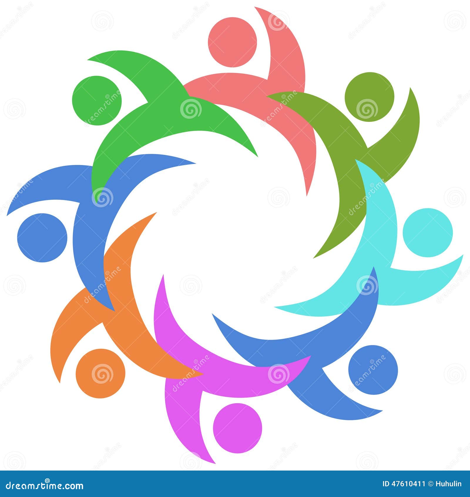 Abstract Color People Around Stock Vector - Illustration of cooperation ...