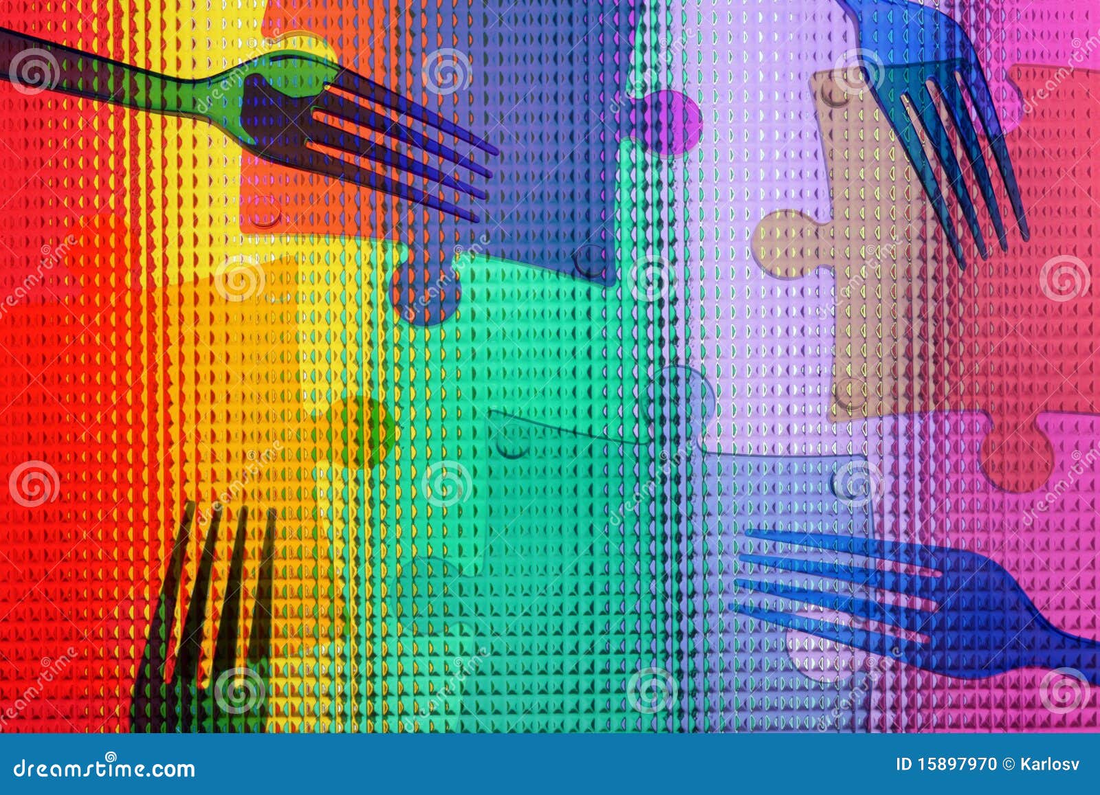 Abstract Color Picture with Four Forks Stock Illustration ...