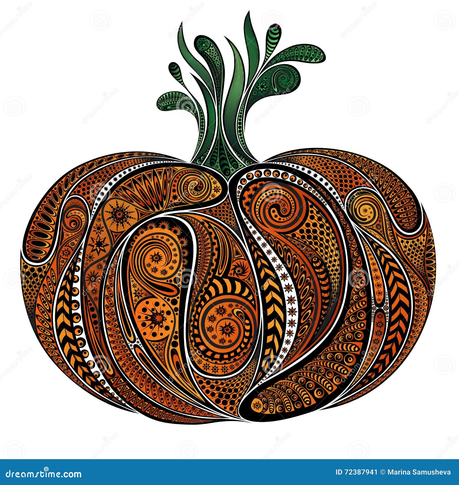 Abstract Color Pumpkin Patterns for Autumn Stock Illustration ...