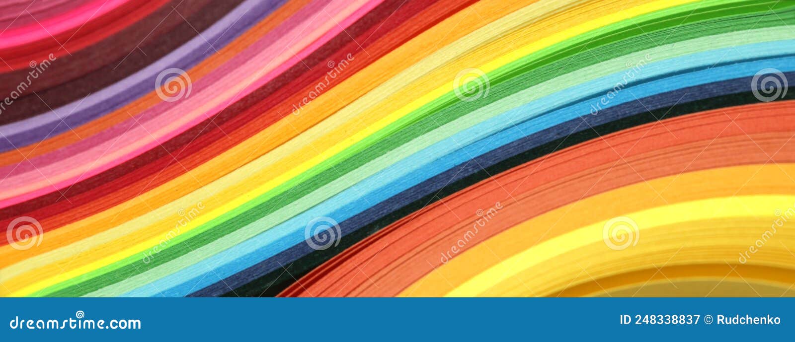 Abstract Color Rainbow Strip Curl Line Paper Background Stock Image ...