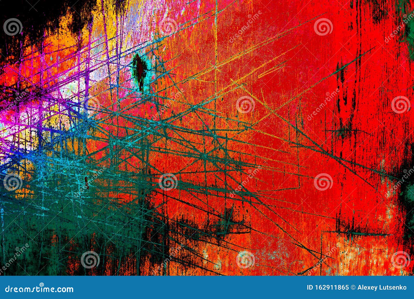 Abstract Color Scratch Background in Rainbow Style Stock Illustration ...