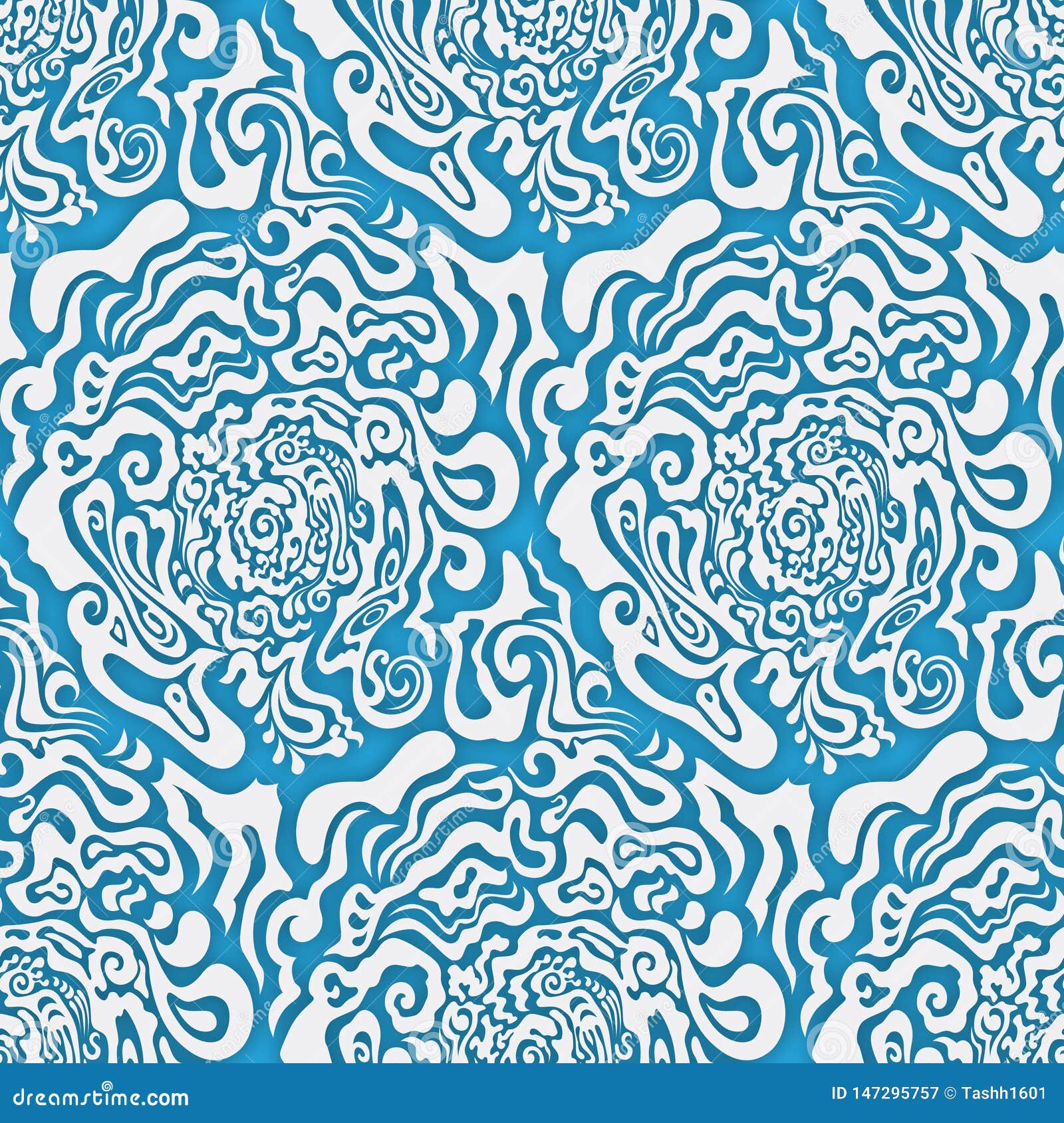 Abstract Color Seamless Texture Organic Forms Blue Stock Vector ...