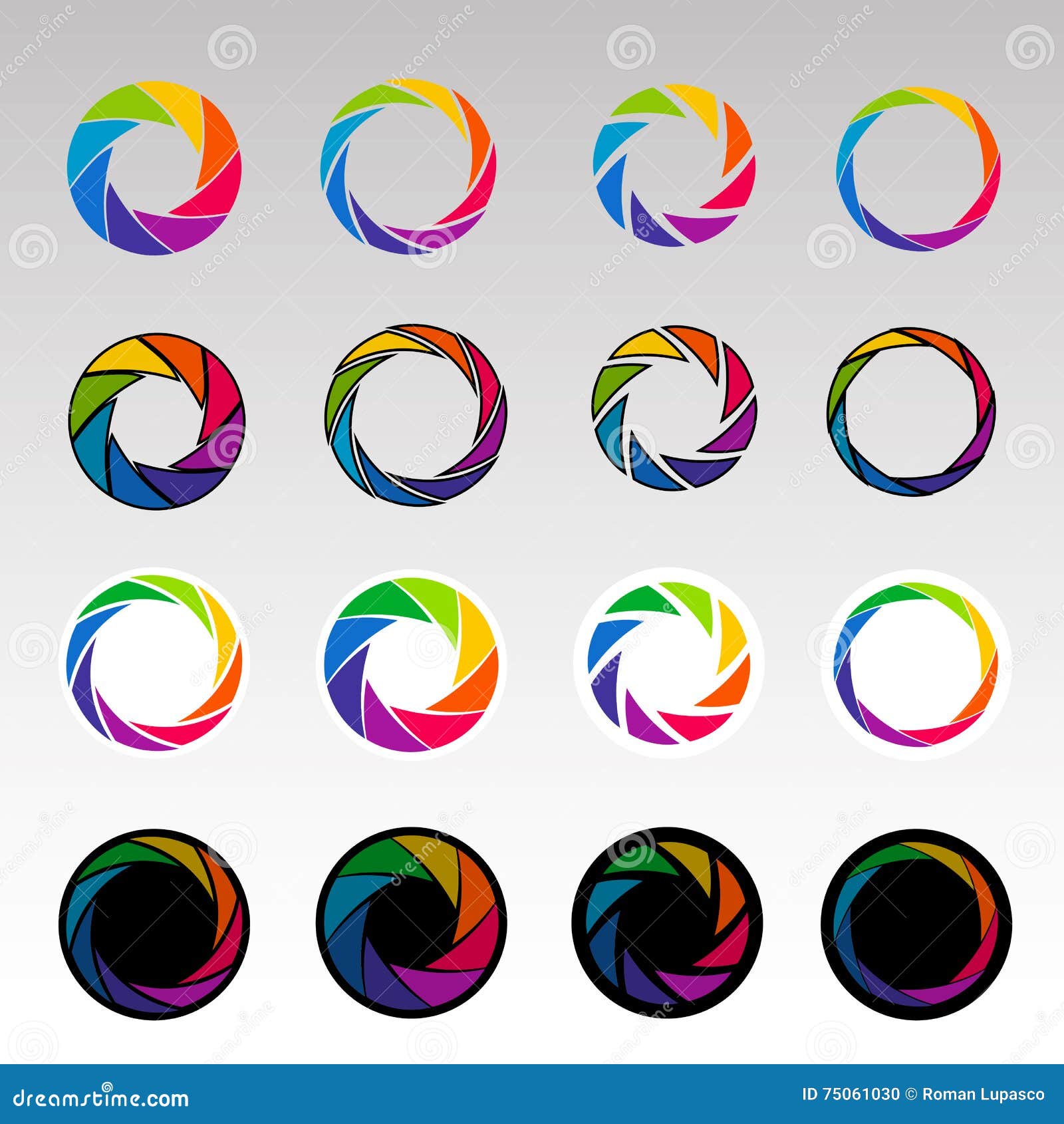 Abstract Color Shapes, Spiral, Aperture. Shutters. Stock Vector ...