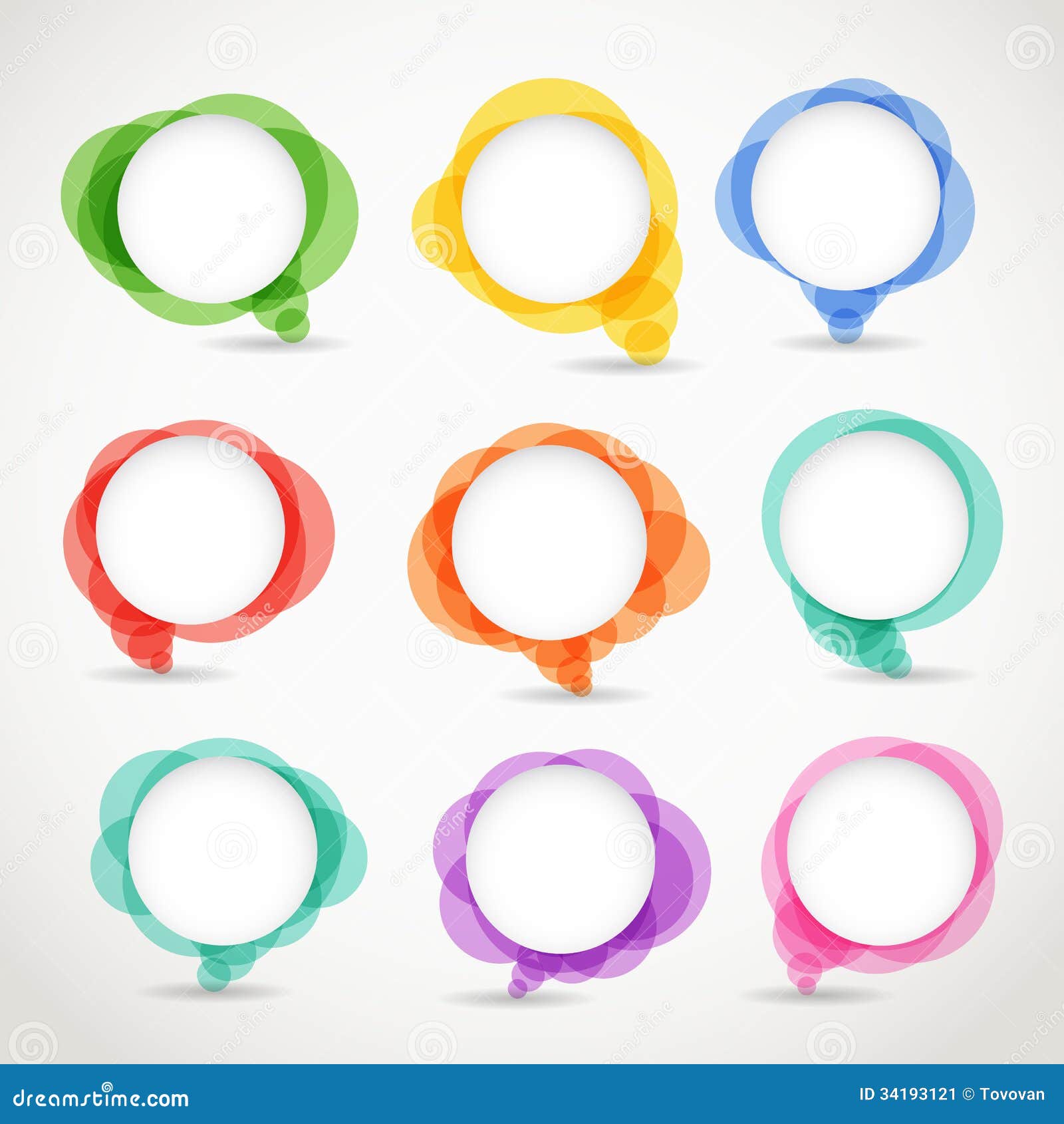 Abstract Color Speech Clouds Stock Vector - Illustration of green ...