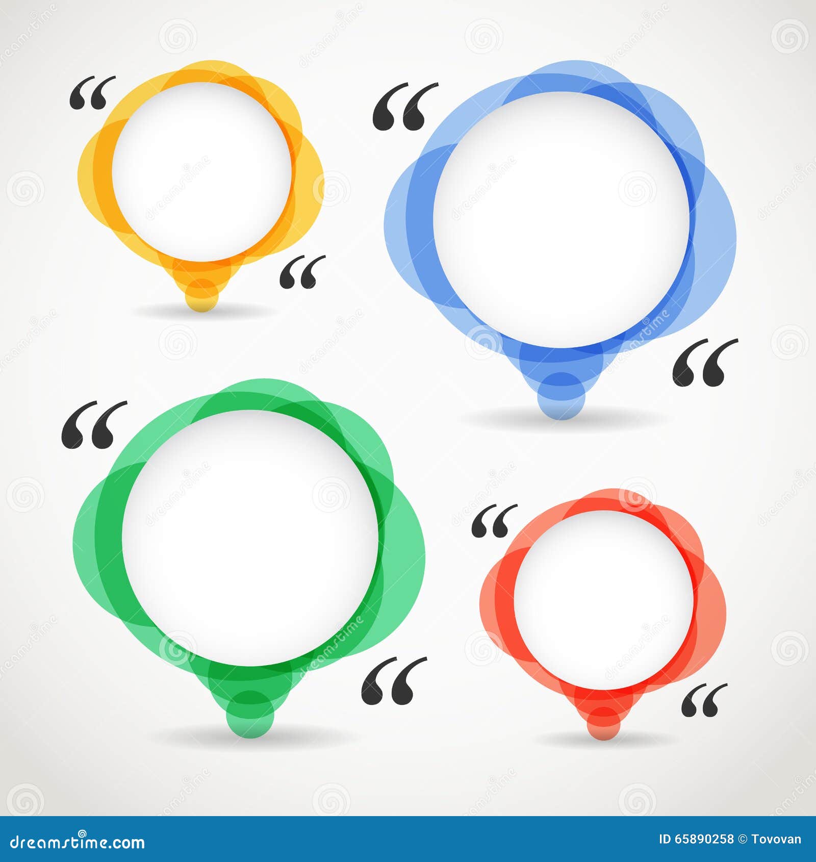 Abstract Color Speech Clouds Collection Stock Vector - Illustration of ...