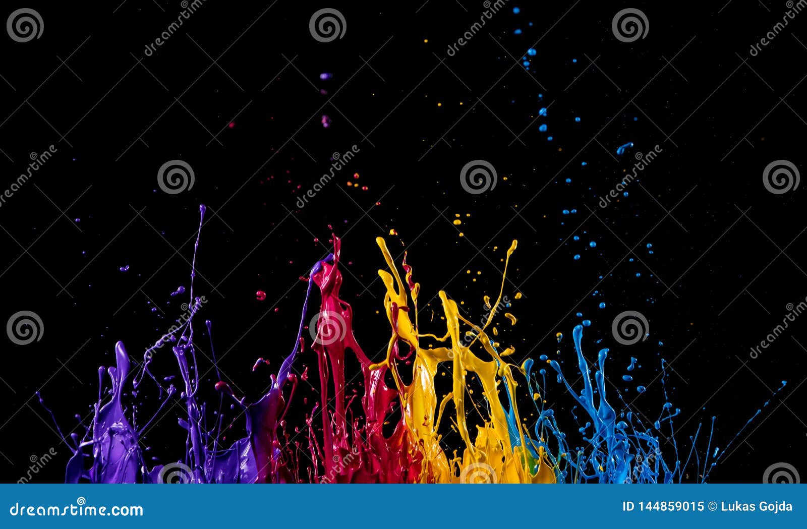 Abstract Color Splash on Black Background Stock Image - Image of paint ...