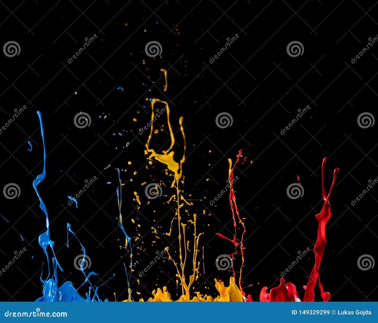 Abstract Color Splash on Black Background Stock Image - Image of drink ...